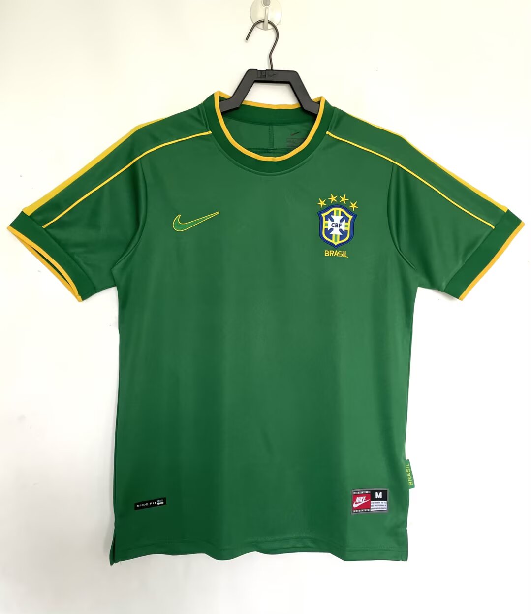 Brazil 1998 Green Jersey - Retro Version - nicejsy